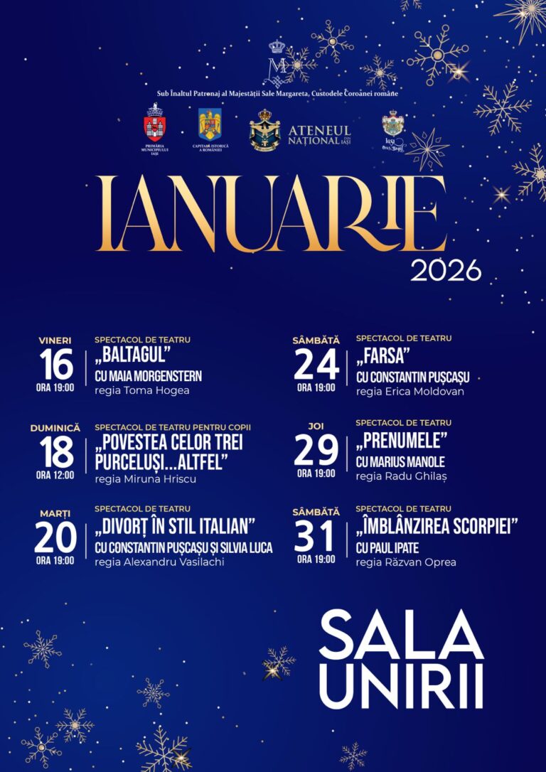 Nume mari pe scena Ateneului ieșean în această lună